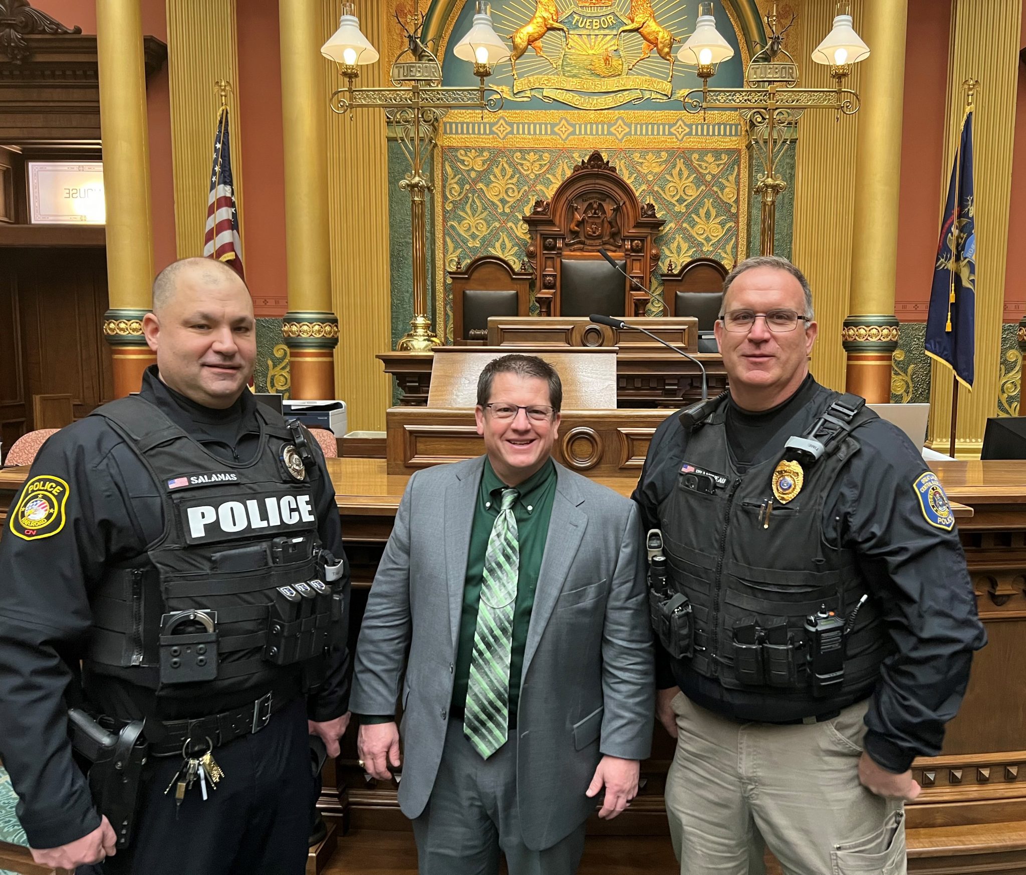Rep. BeGole welcomes railroad police staff to state Capitol building ...