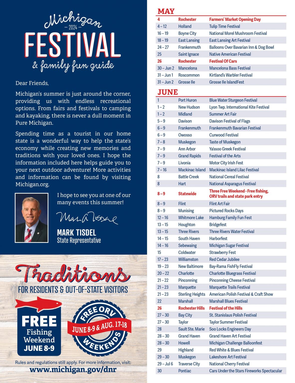 Rep. Tisdel's 2024 Festival & Family Fun Guide - MI House Republicans