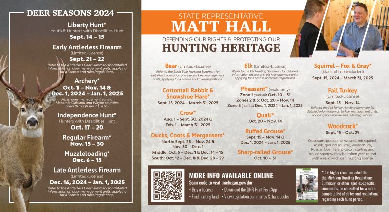 Rep. Matt Hall's Hunting Calendar Now Available - MI House Republicans